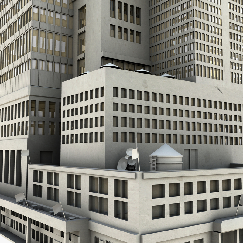 3d building complex skyscraper model
