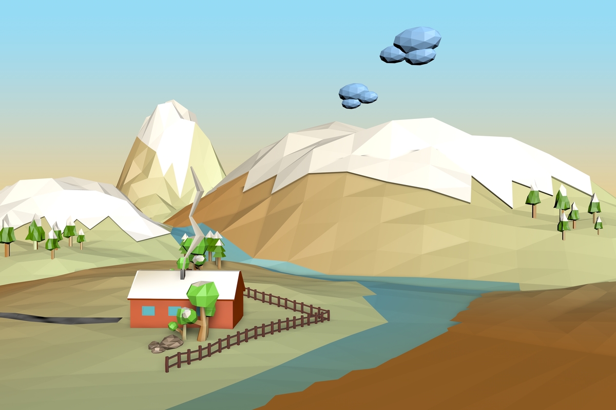 landscape cartoon 3d model