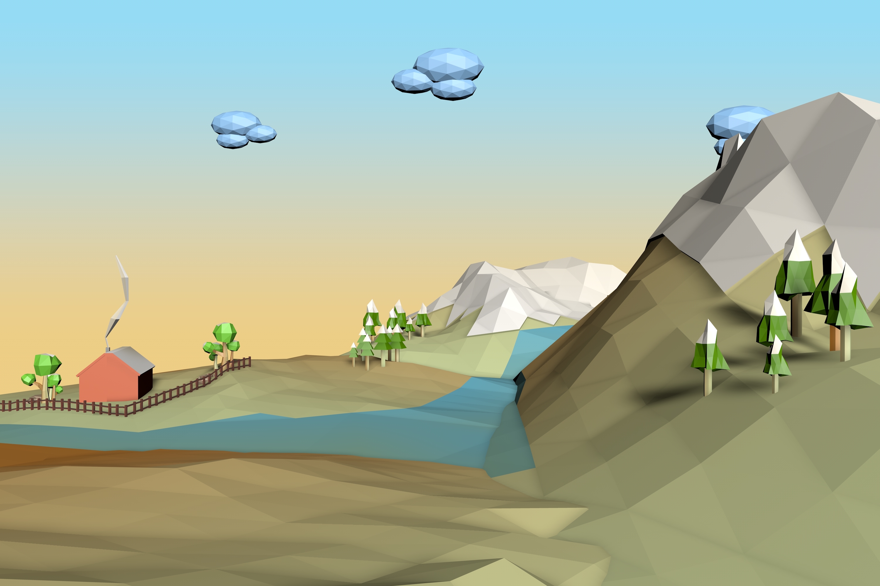 landscape cartoon 3d model