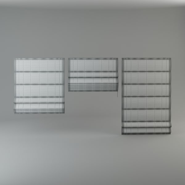 realistic roman shade 3d max