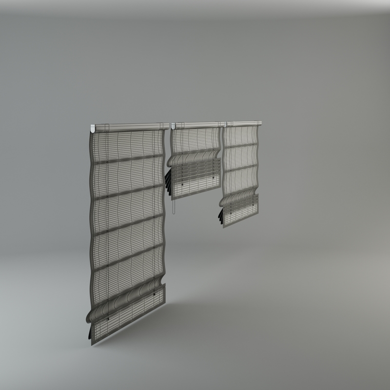 realistic roman shade 3d max