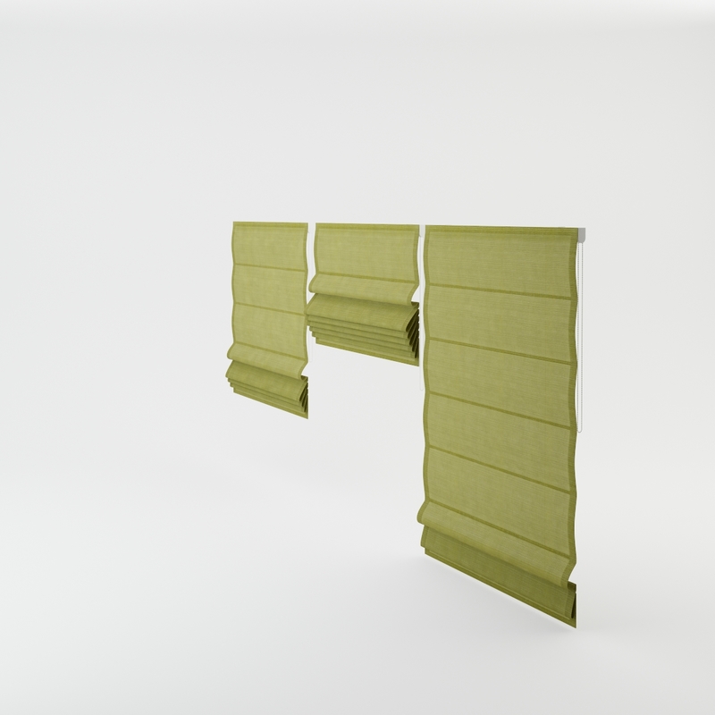 realistic roman shade 3d max