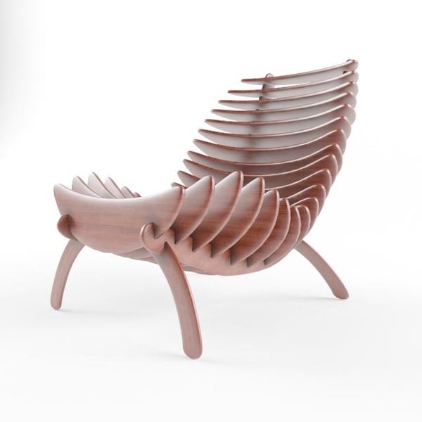 3d fishbone chair design model