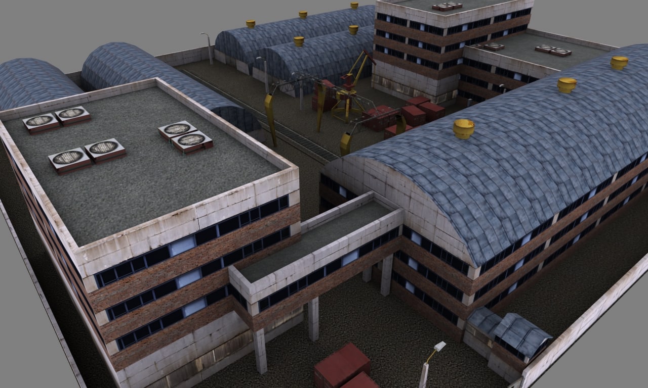 industrial factory 3d model