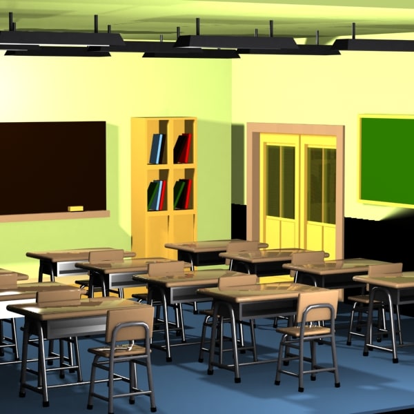classroom class room 3d model