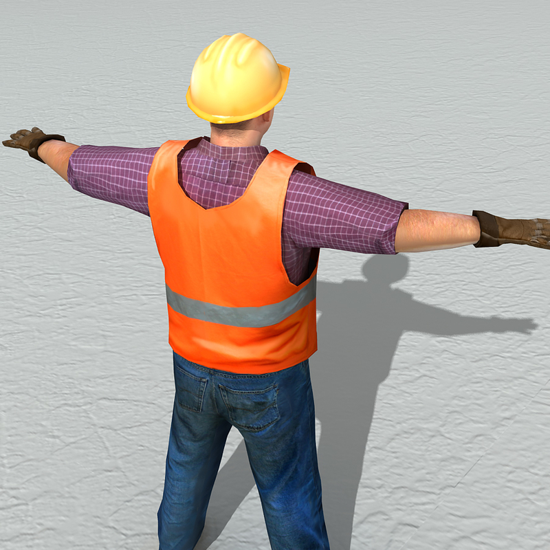 3d casual worker model
