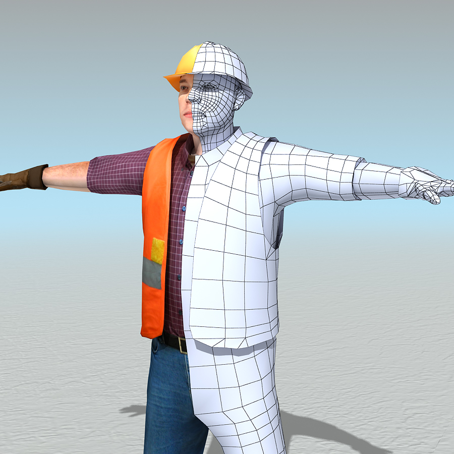 3d casual worker model