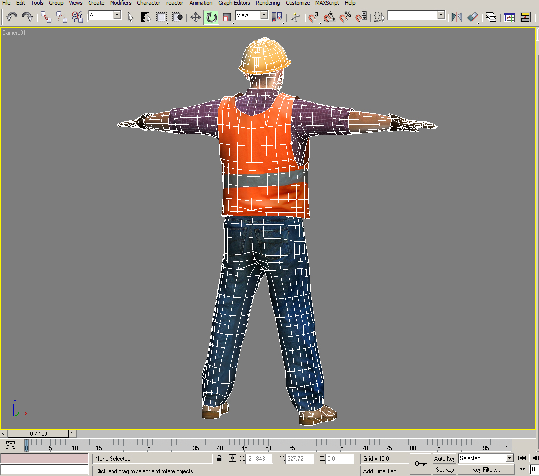 3d casual worker model