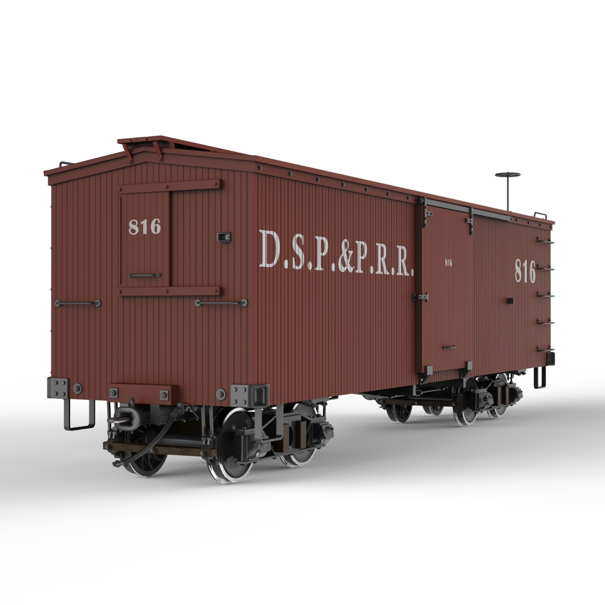 narrow gauge box car 3d model