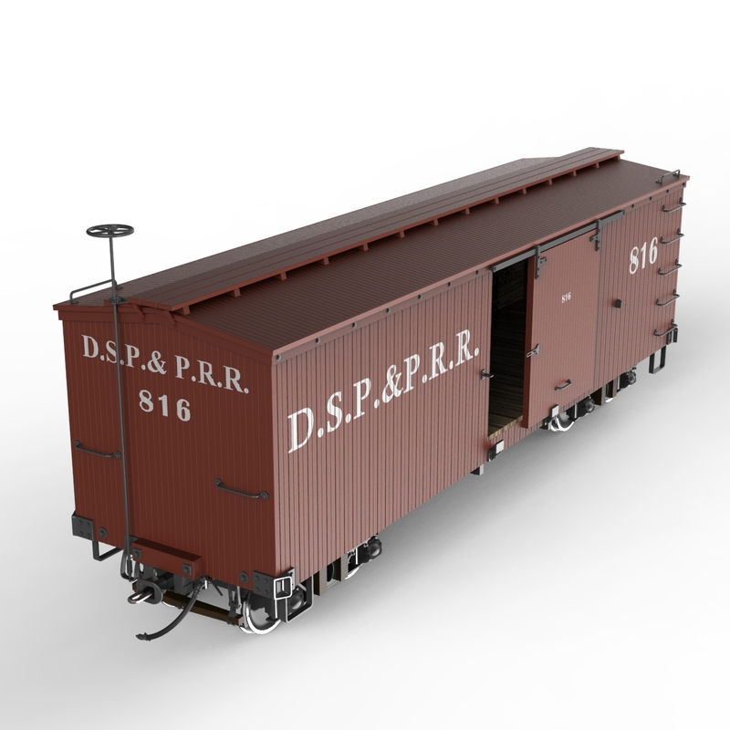 narrow gauge box car 3d model