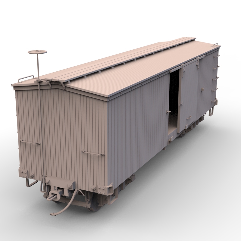 narrow gauge box car 3d model