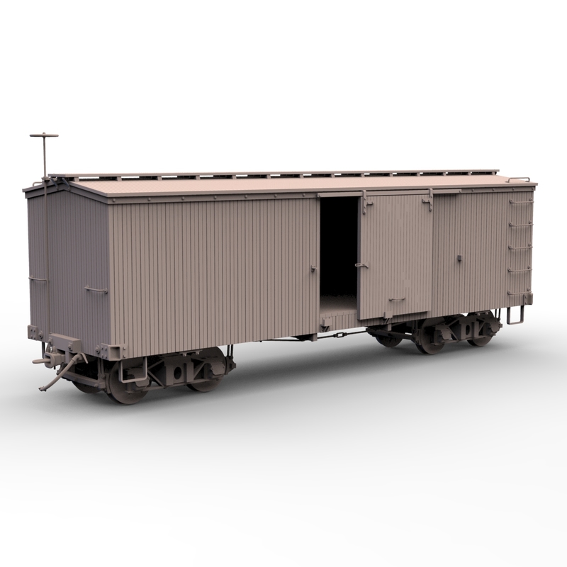 narrow gauge box car 3d model