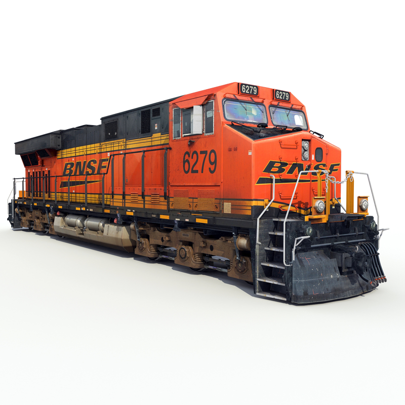 freight train cargo cars 3d model