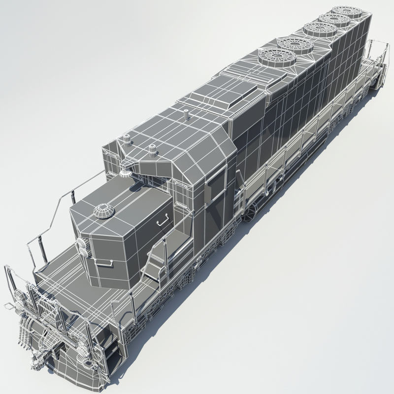 freight train cargo cars 3d model