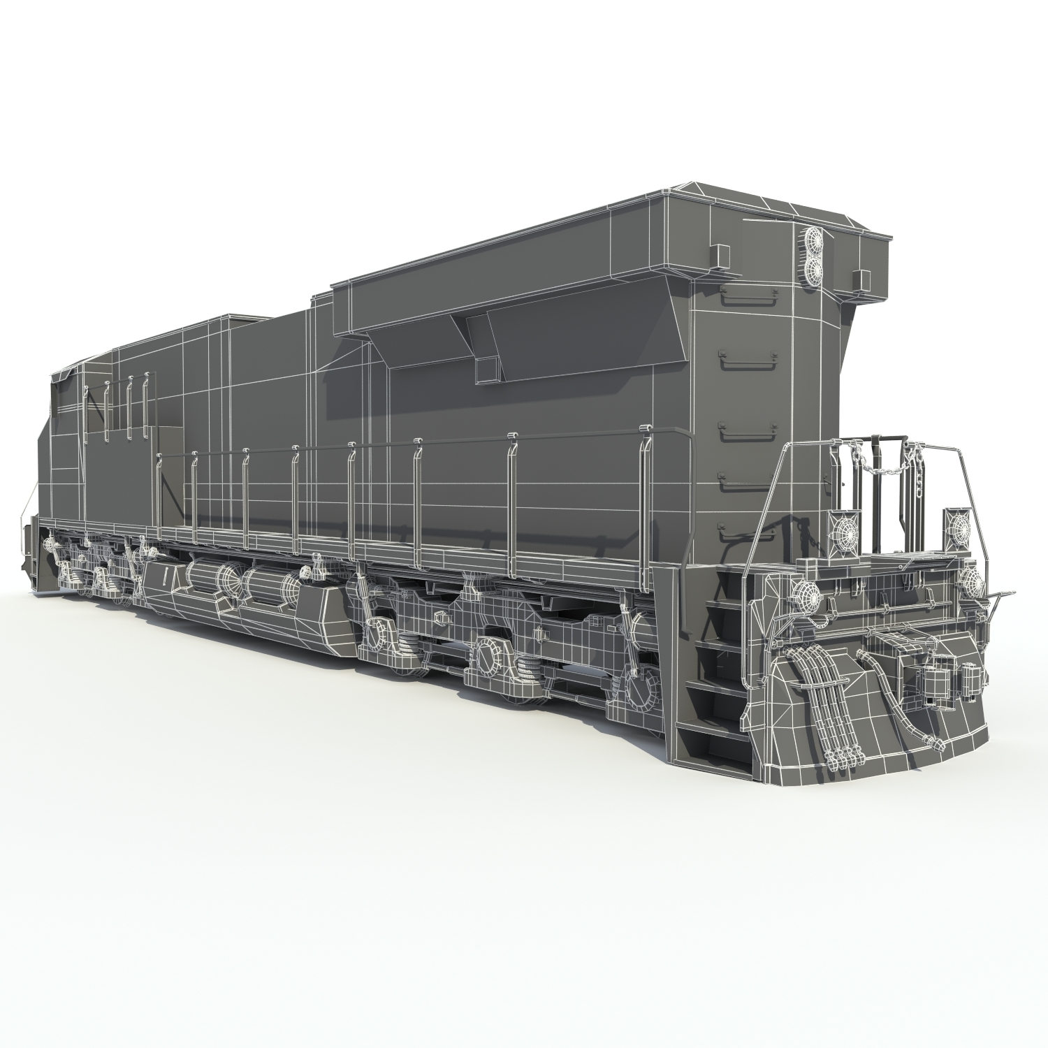 freight train cargo cars 3d model