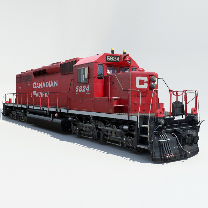 freight train cargo cars 3d model