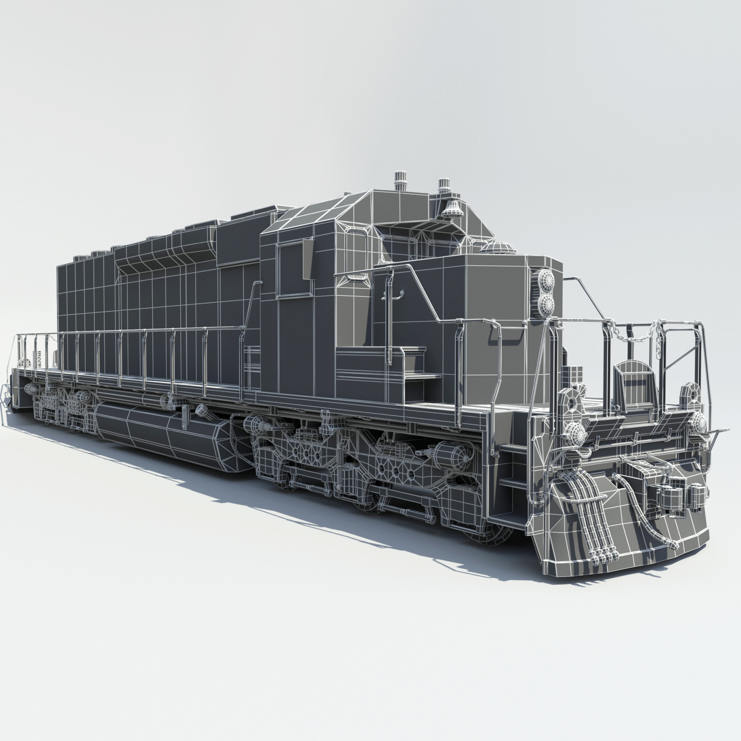 freight train cargo cars 3d model
