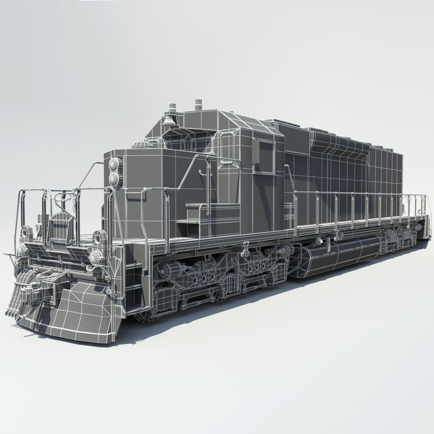 freight train cargo cars 3d model