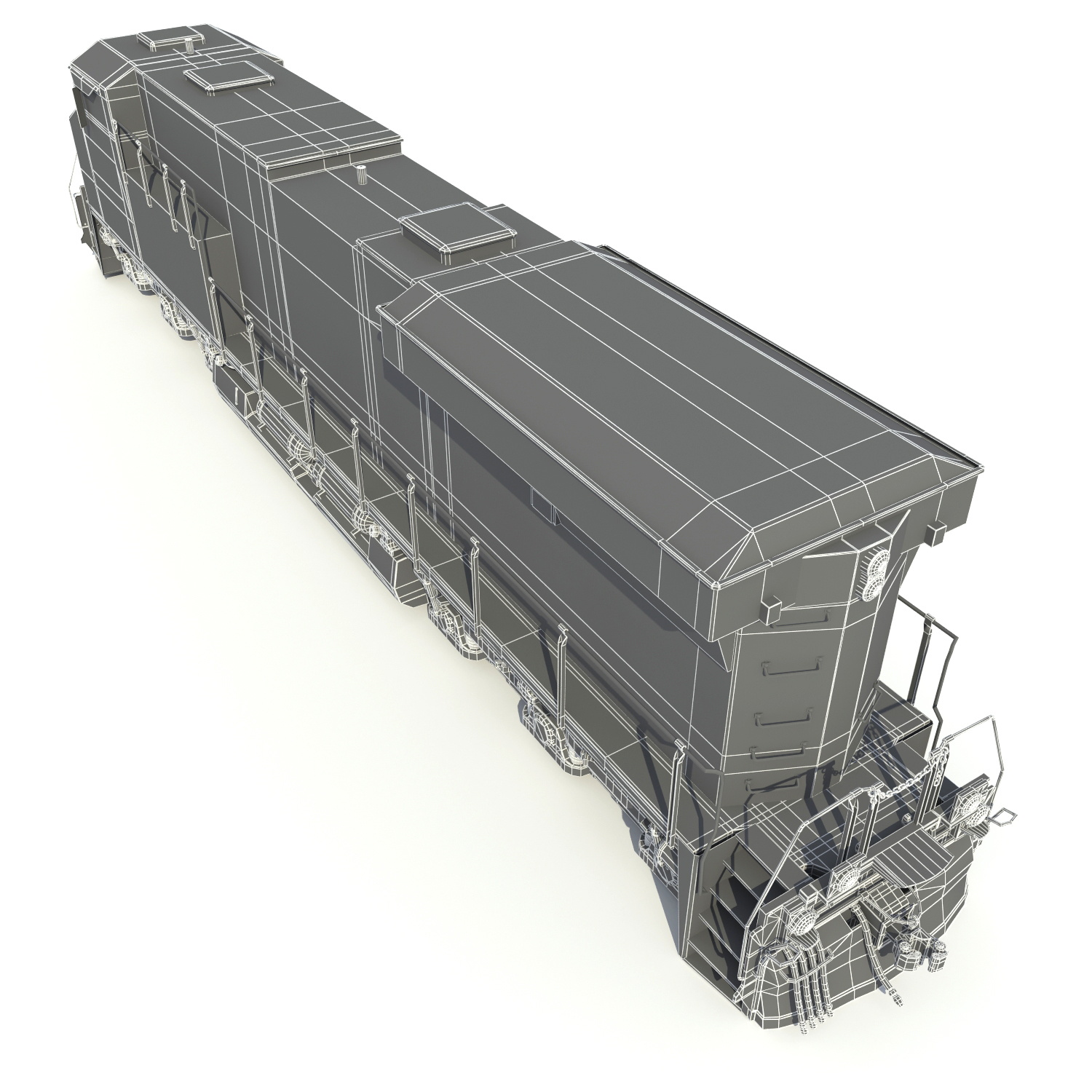 freight train cargo cars 3d model