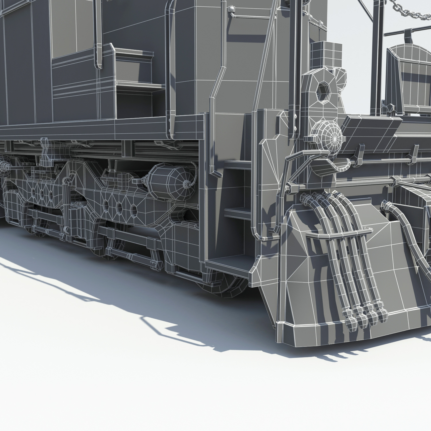 freight train cargo cars 3d model