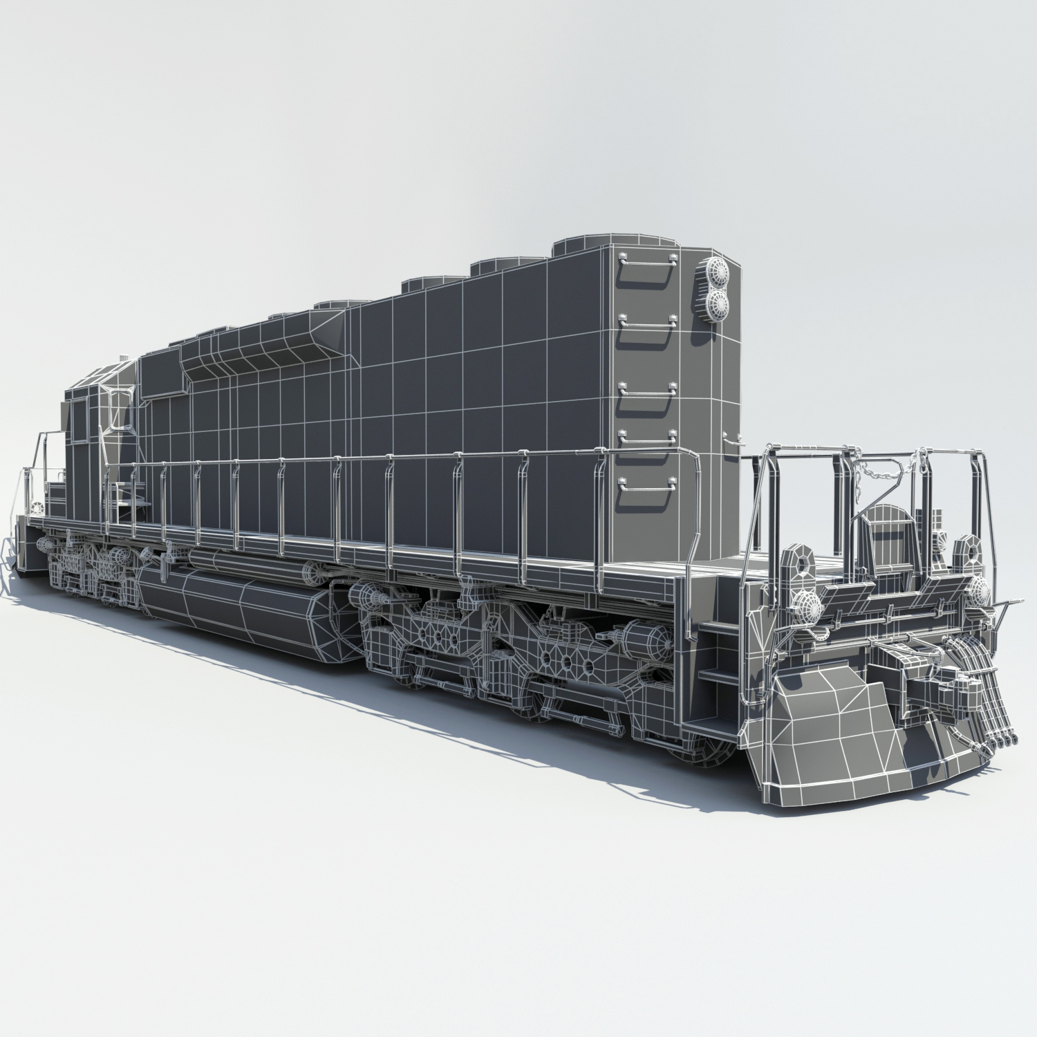 freight train cargo cars 3d model