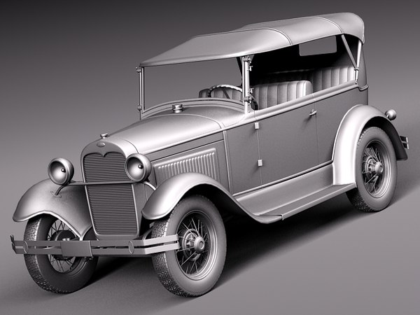 3d model car v8 antique 1930