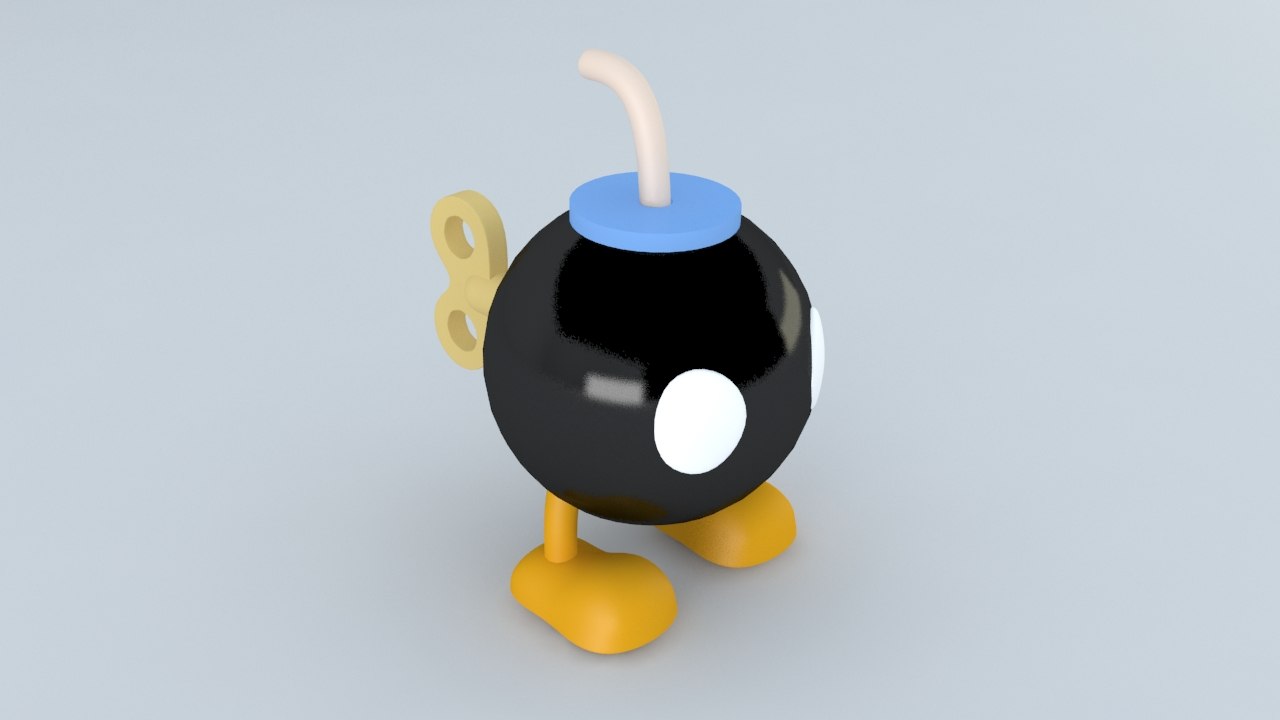 3d model nintendo mario bros bomb
