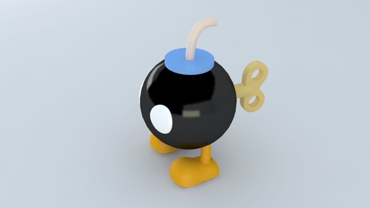 3d model nintendo mario bros bomb
