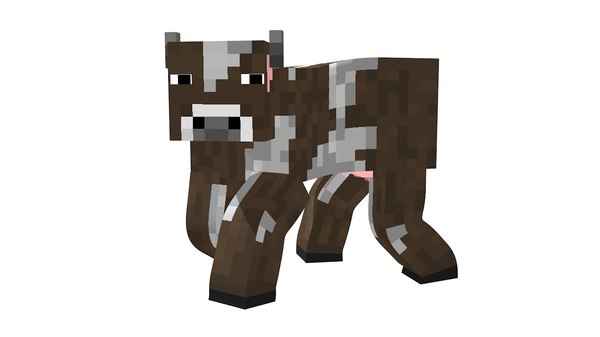 3d model cow minecraft