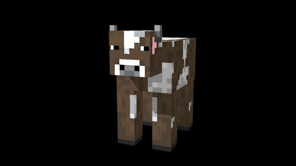 3d model cow minecraft