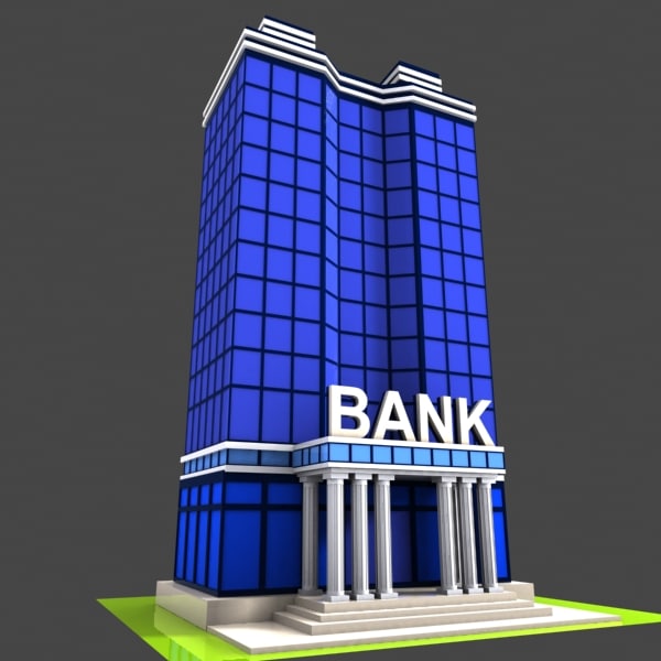 3d cartoon bank toon
