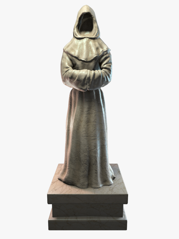 monk statue 3d model