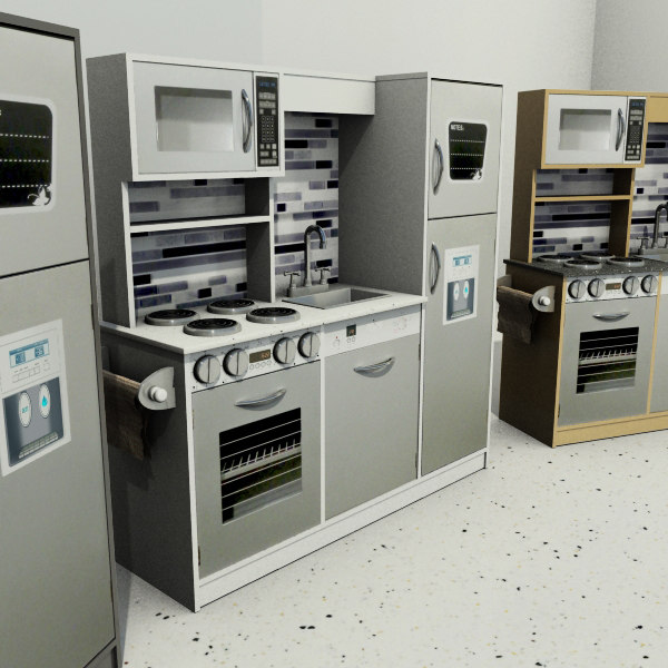 3d kids play kitchen