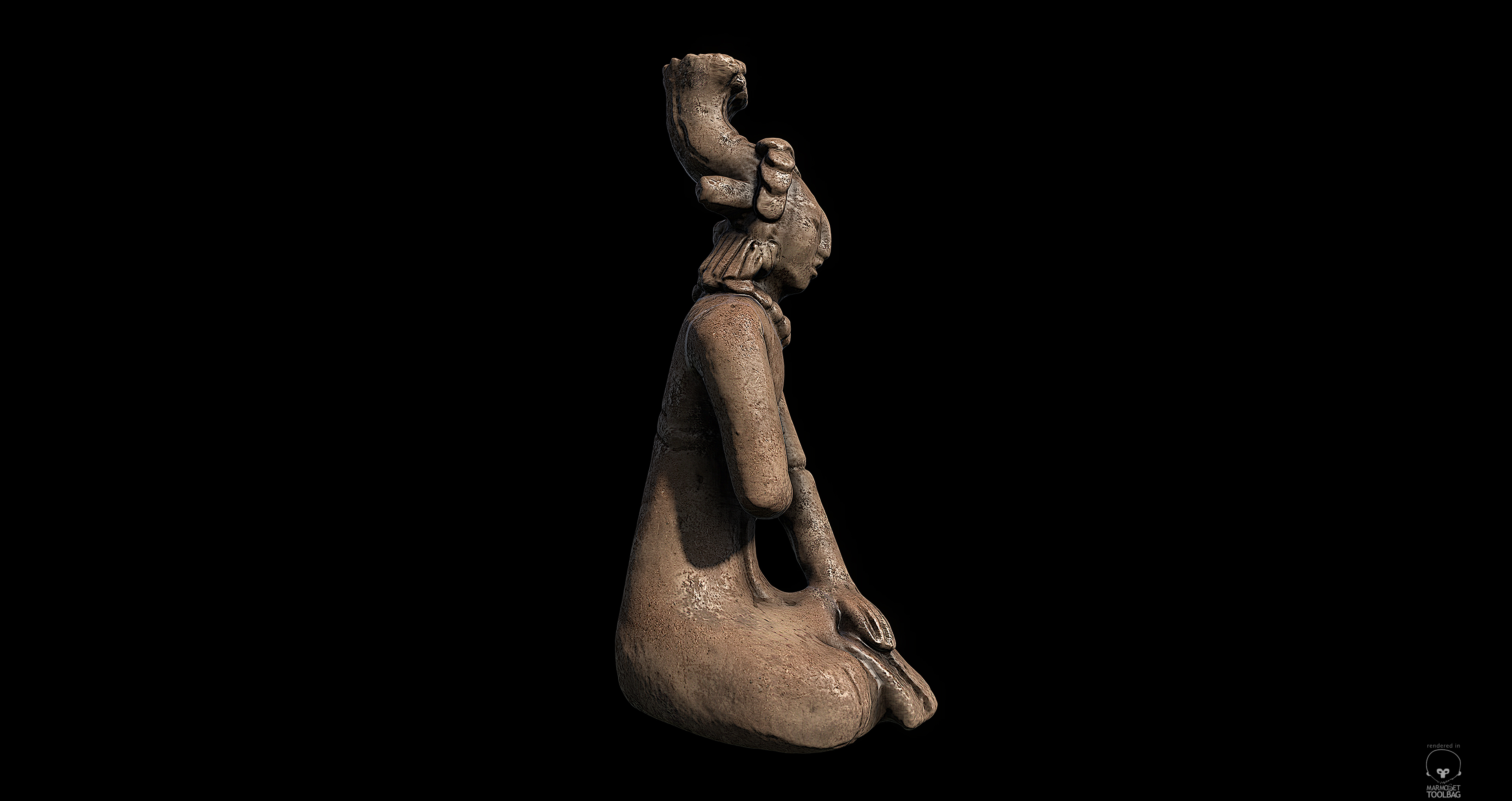 3d model of figure palenque replica