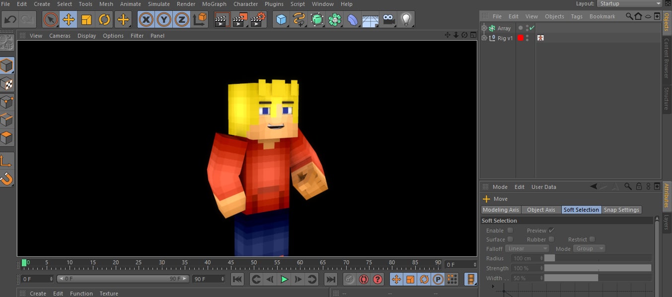 3d minecraft rig