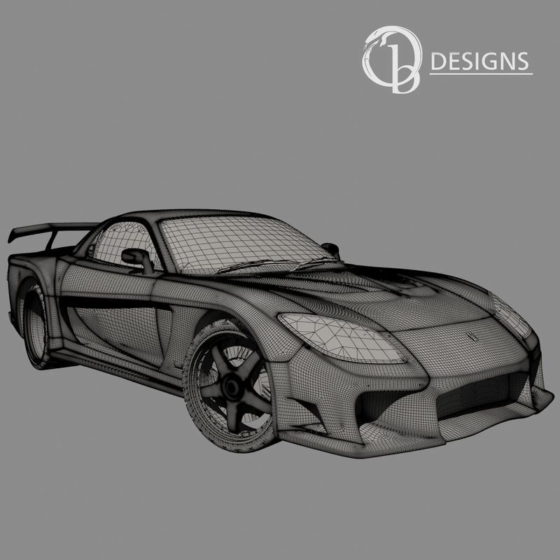 3d model mazda rx7 tokyo drift