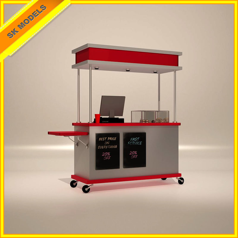 3d model of food cart