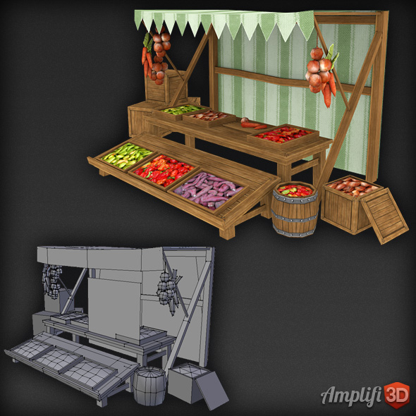 3d market stall