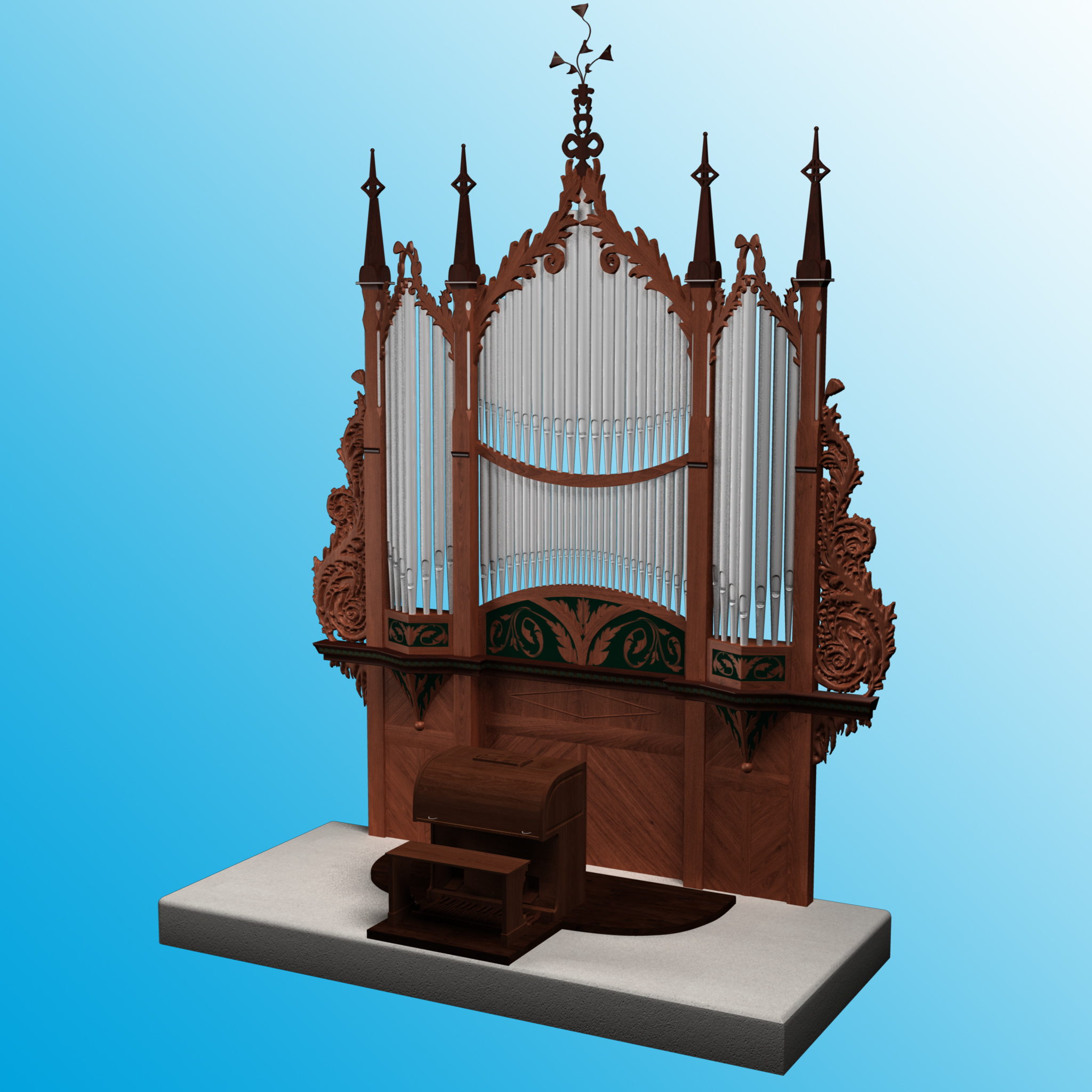3d church organ model