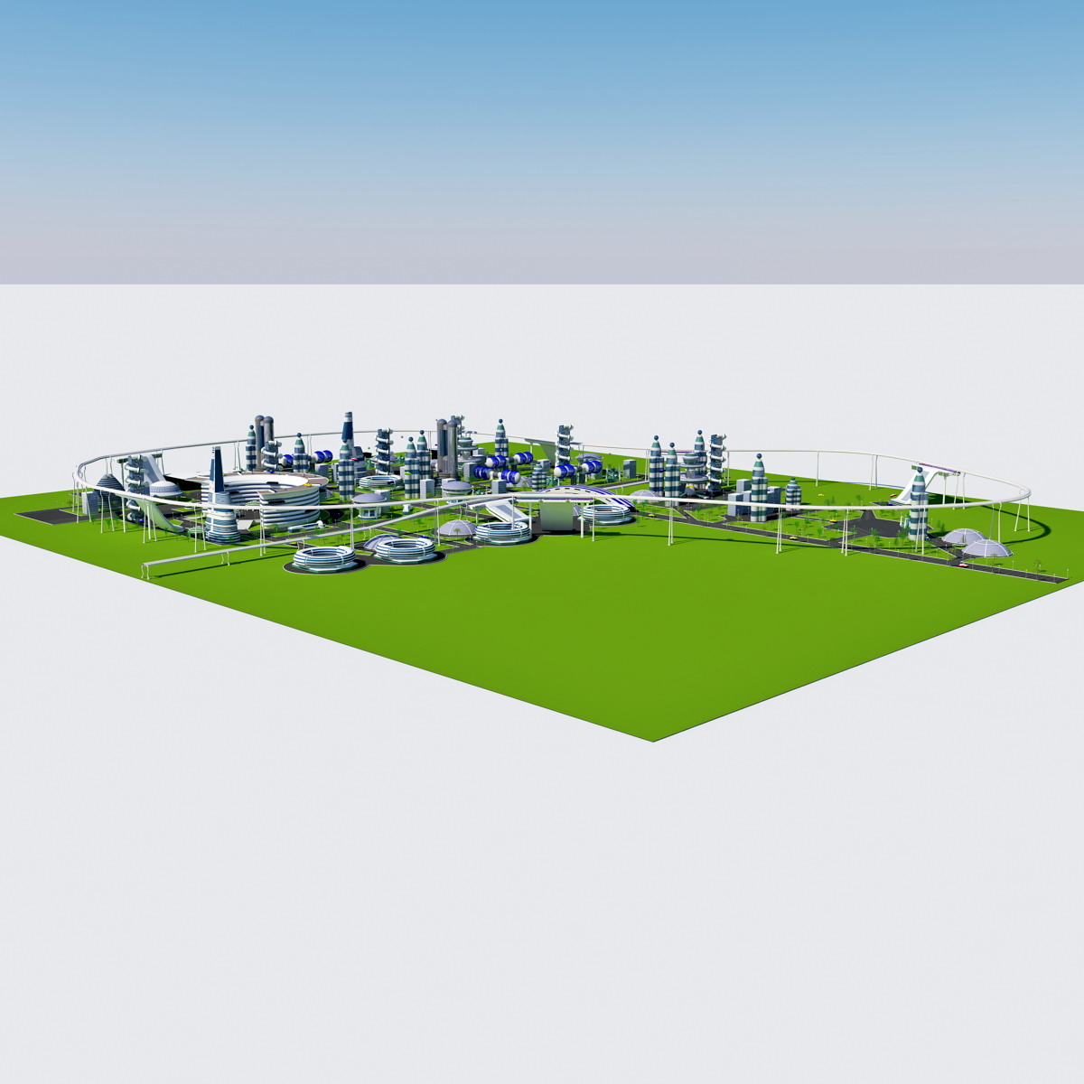 3d model futuristic city