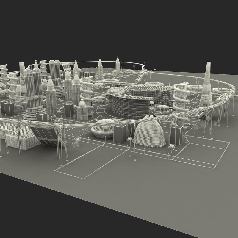 3d model futuristic city