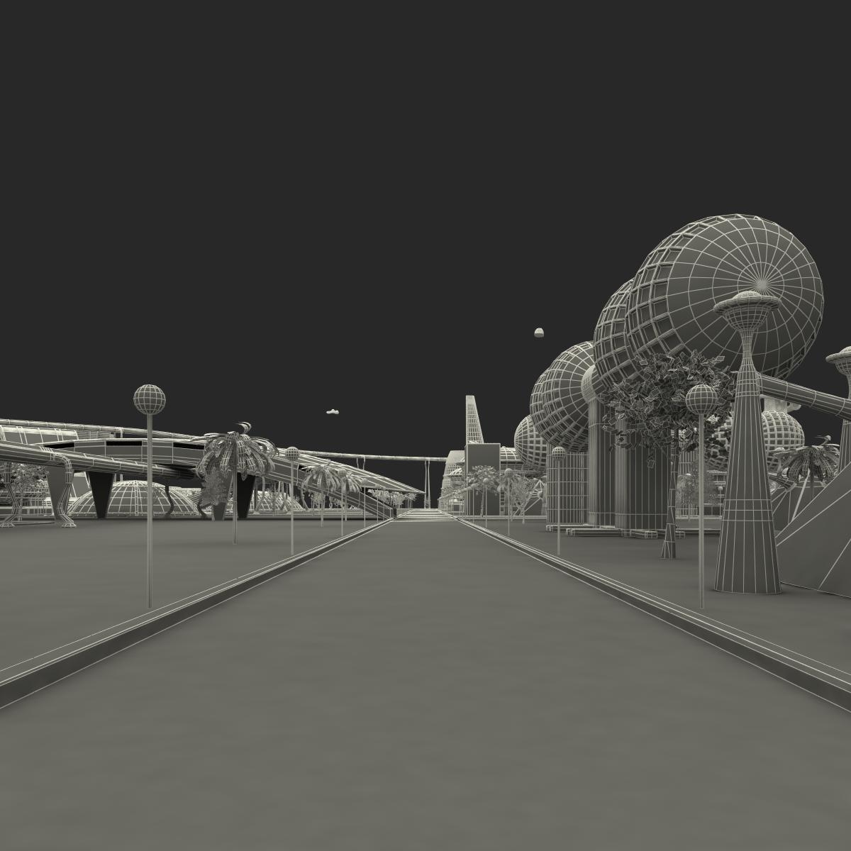 3d model futuristic city