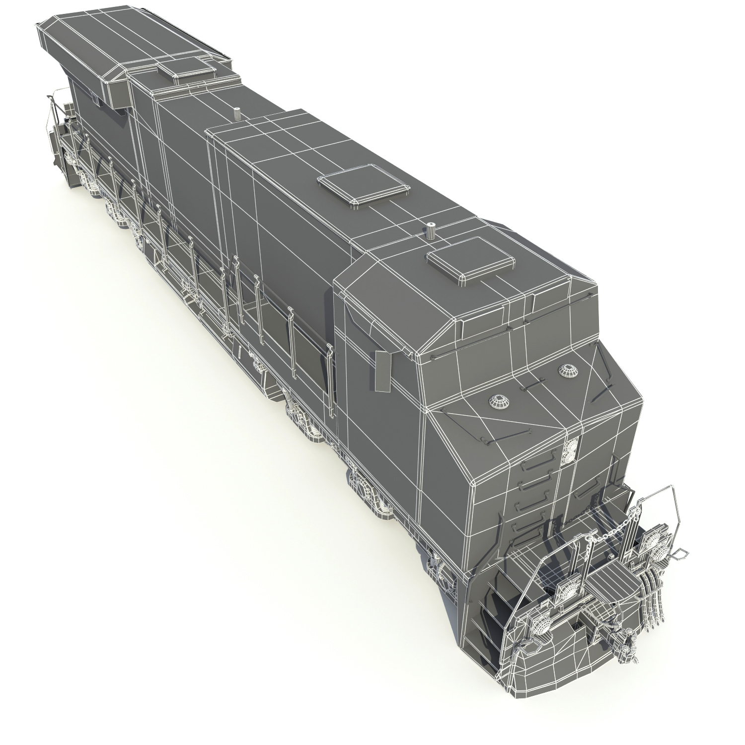 3d cargo train locomotive cars