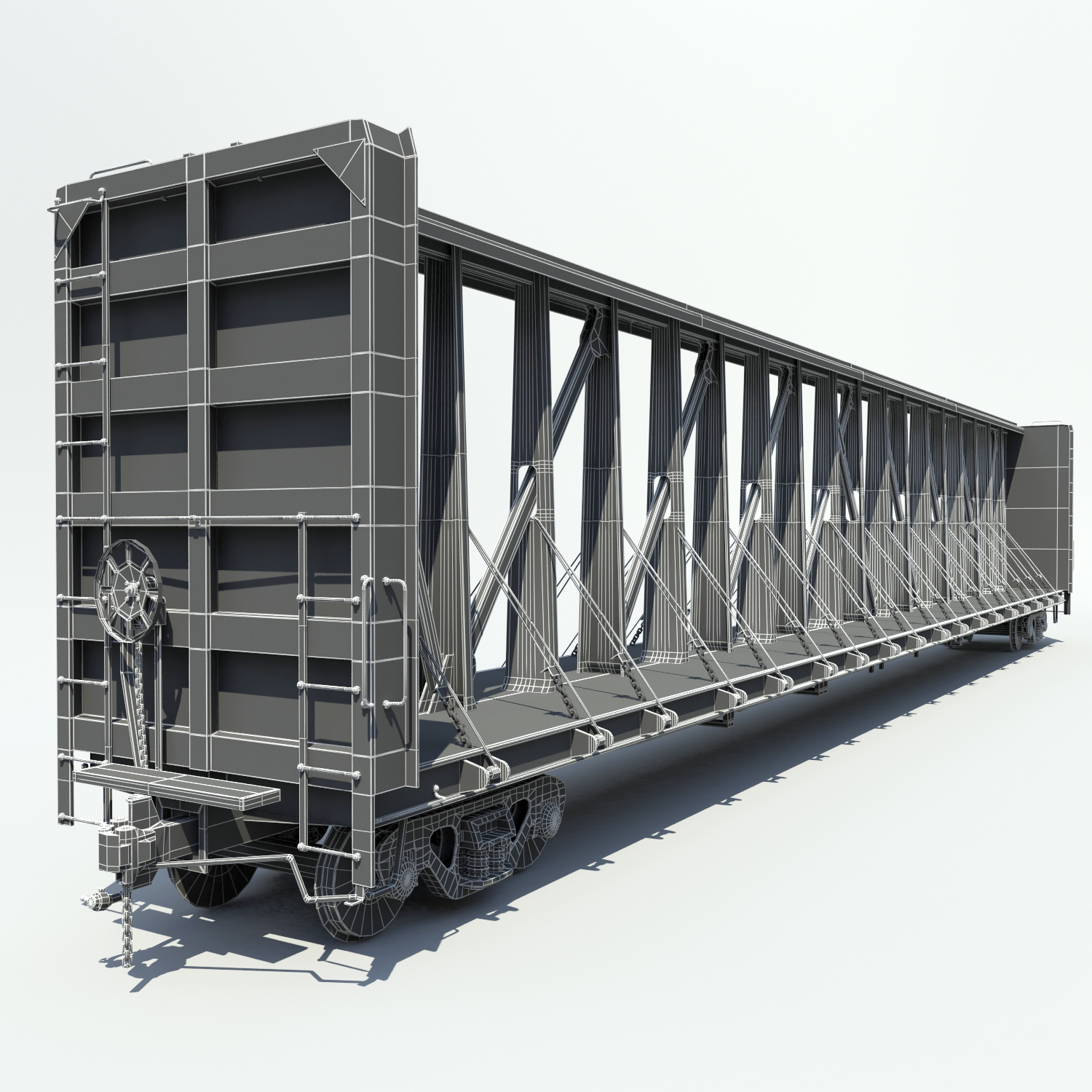 3d cargo train locomotive cars