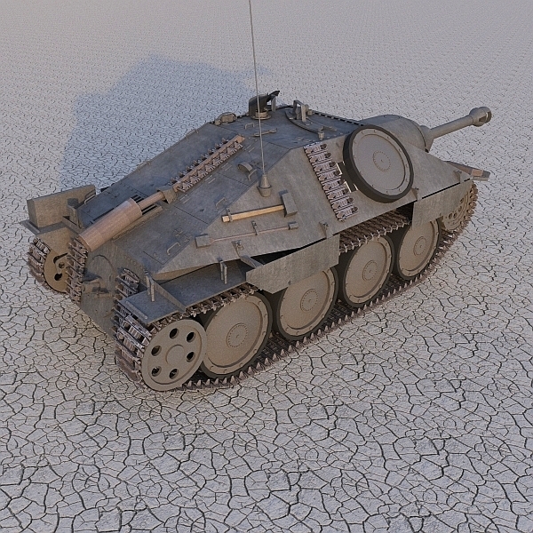 3d model hetzer german tank