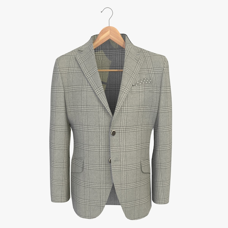 3d grey male blazer jacket model