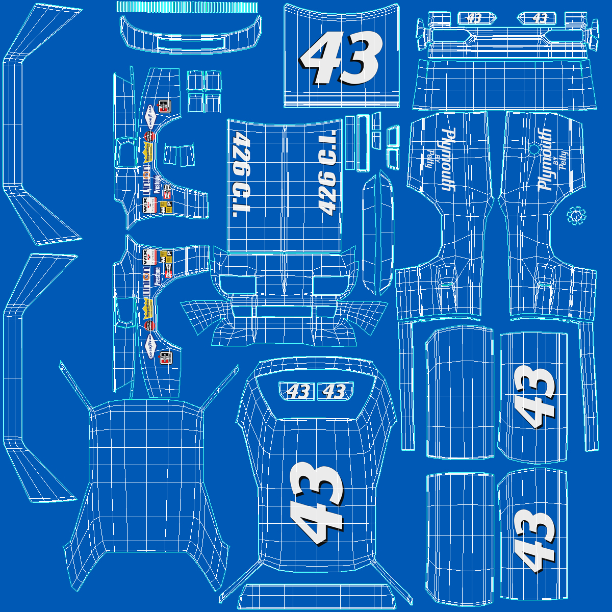 3d nascar car plymouth superbird