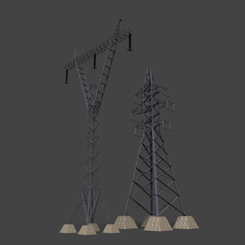 3d model power transmission towers
