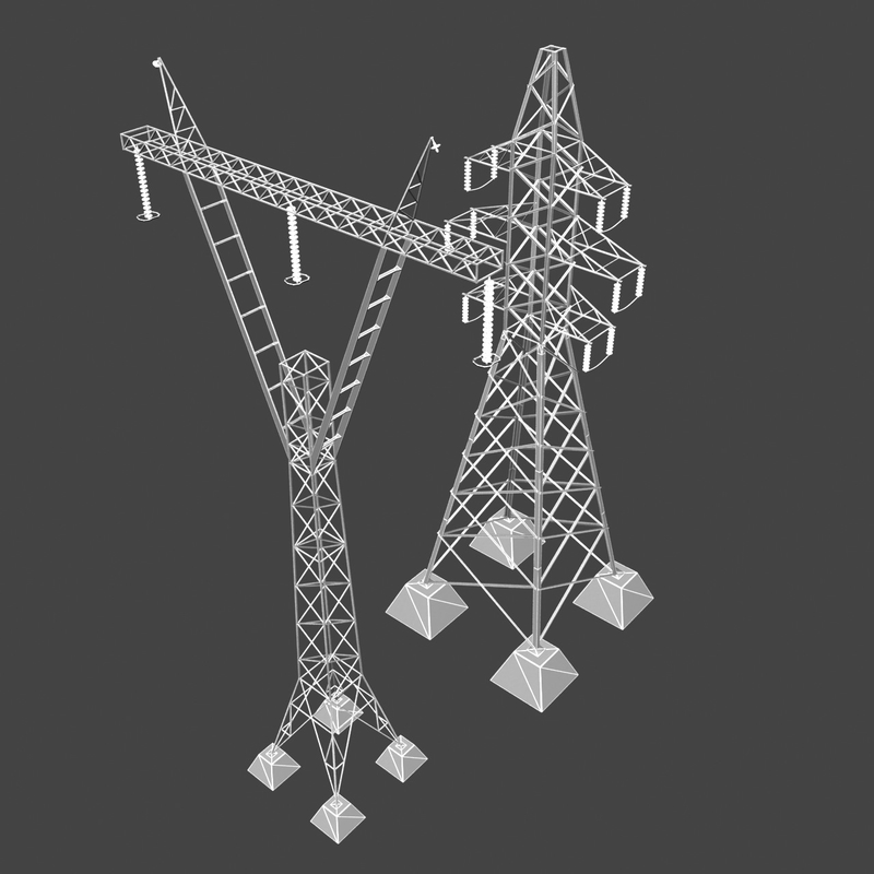 3d model power transmission towers