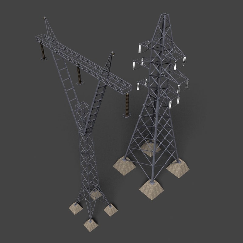 3d model power transmission towers